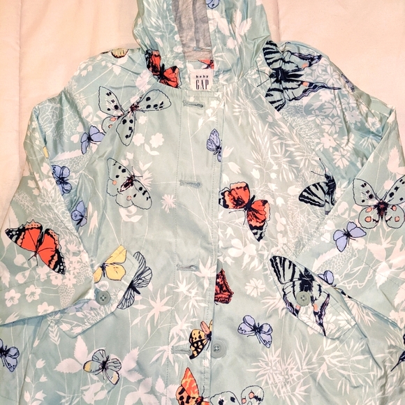 GAP | Jackets & Coats | New Gap Butterfly Raincoat Size 2 Light Blue ...